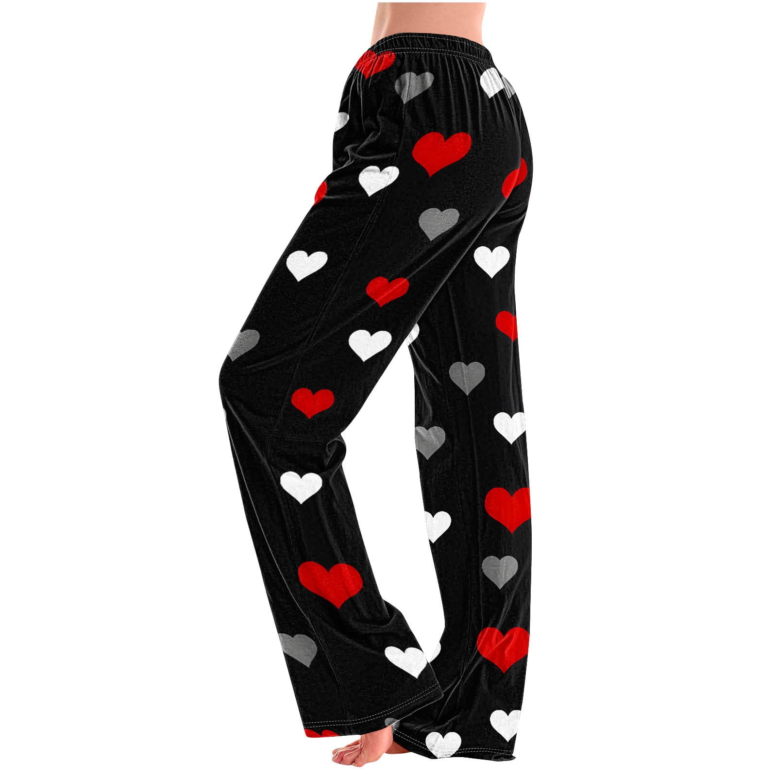 Black Happy Gift Valentines Day Lounge Pants for Women Summer Fall ...