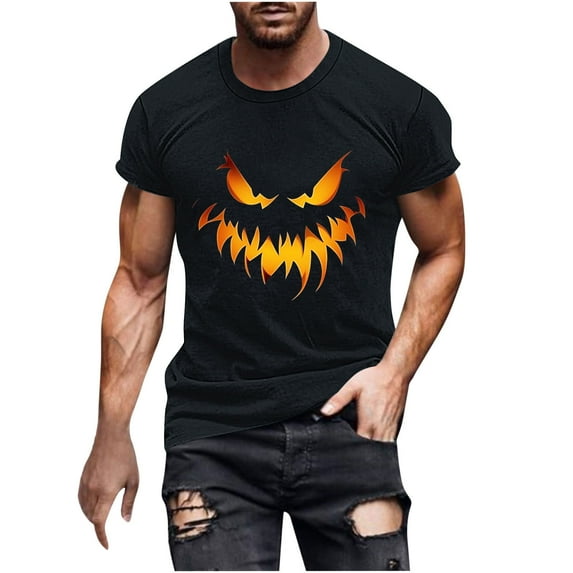 Black Happy Vacation Halloween Lounge T Shirts for Mens Summer Fall ...