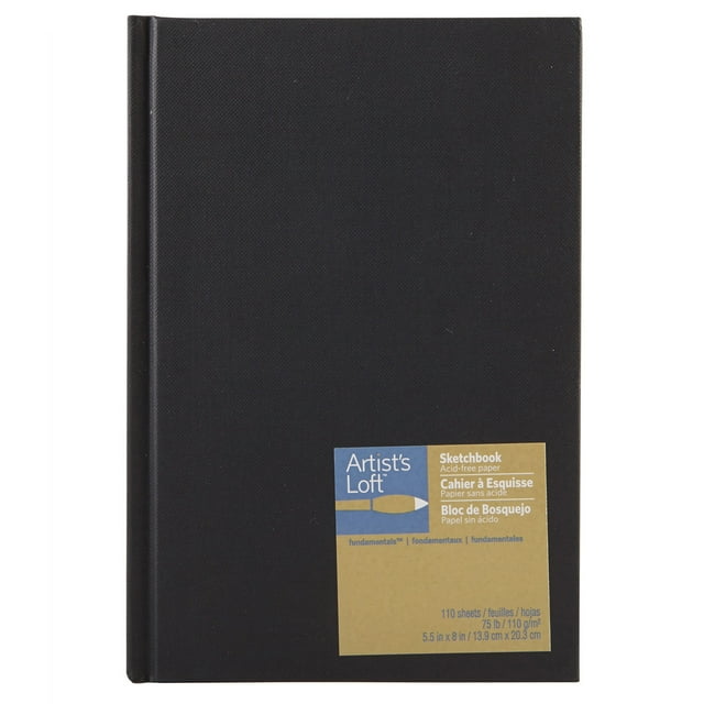 Black Hardbound Sketchbook by Artist's Loft - Acid Free and Smudge ...