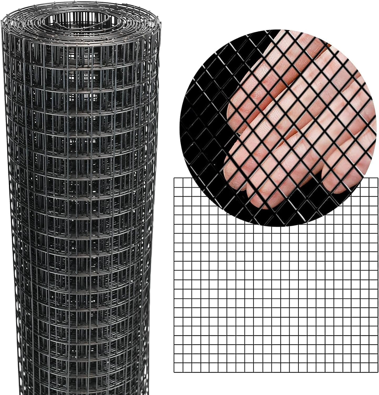 Black Hardware Cloth 20'' x 10' PVC Coated 1/4 inch Galvanized Wire ...