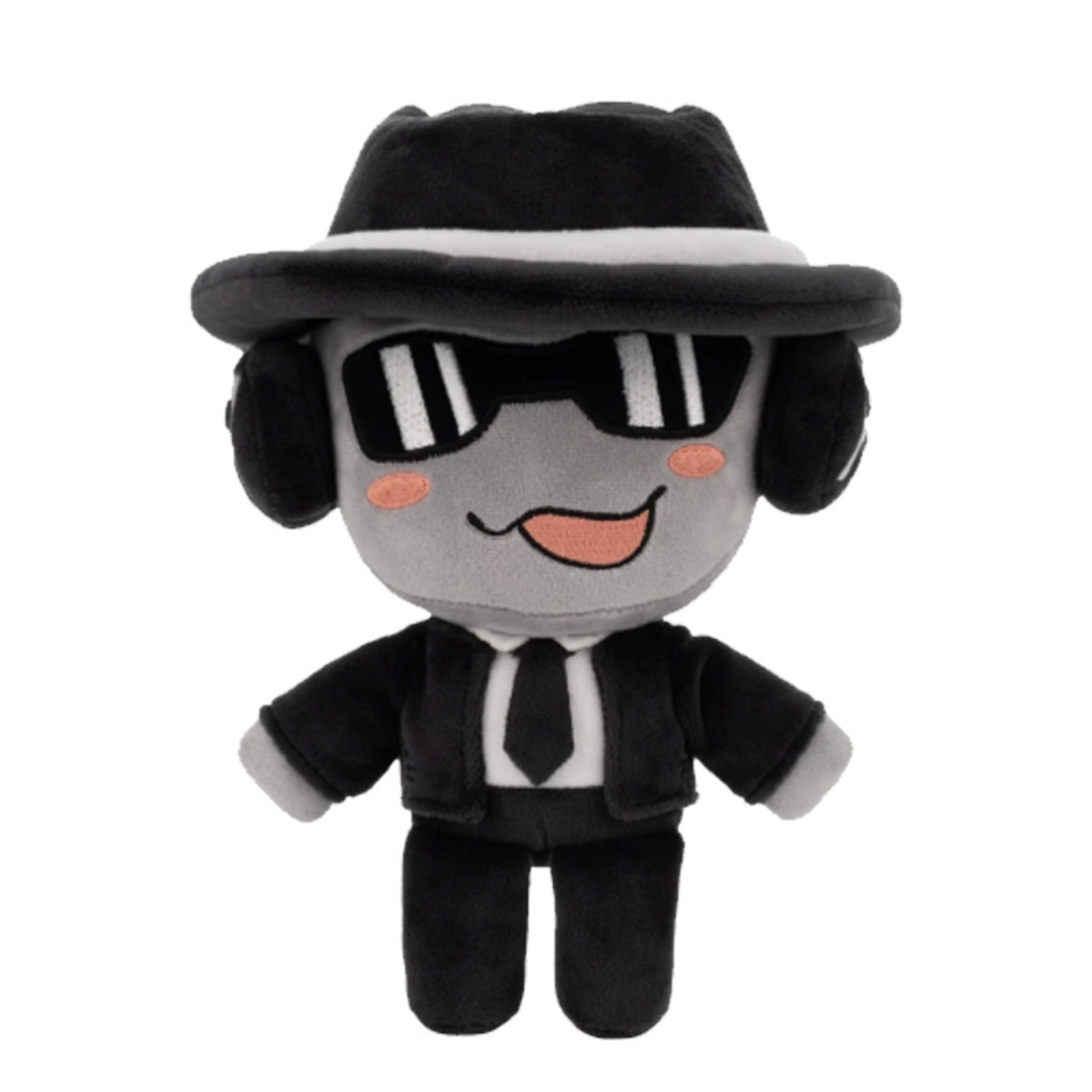 Black Hat Agent Plush Toy Soft Stuffed Figure with Shades, Classic ...