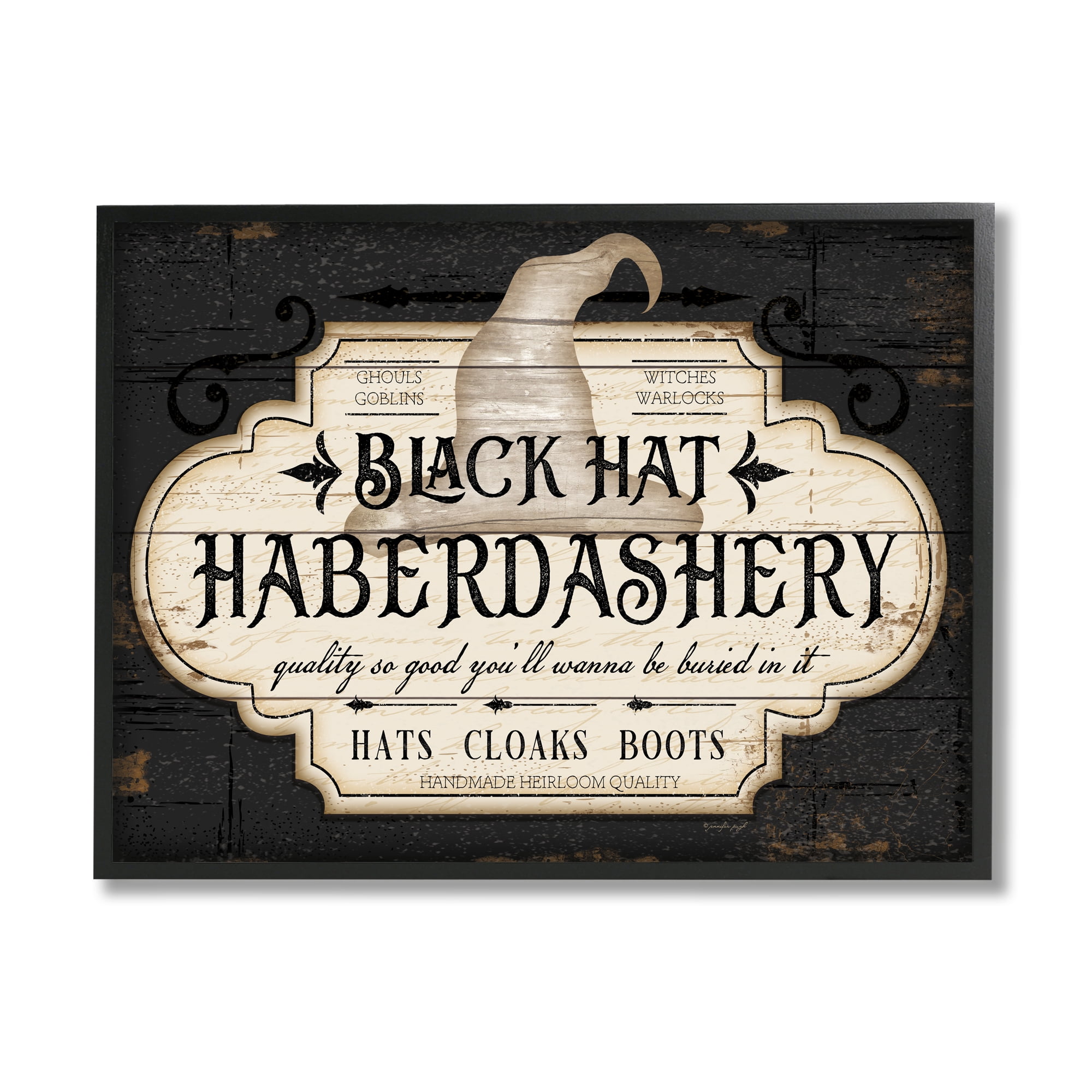 Black Hat Haberdashery Halloween Sign Spooky Heirloom Quality 20 in x ...