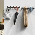 Black Hat and Coat Wall Mount Rack with Hooks for Robes, Bags, Keys ...