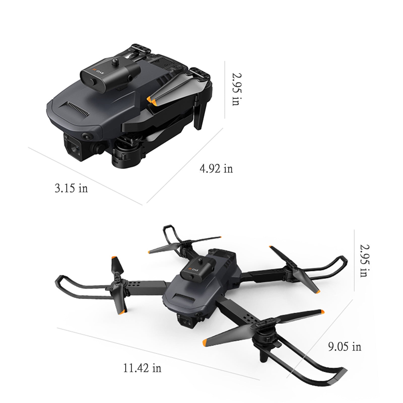 Black Hd Fpv Drone With 1080P Camera 4-Way Obstacle Avoidance Foldable ...