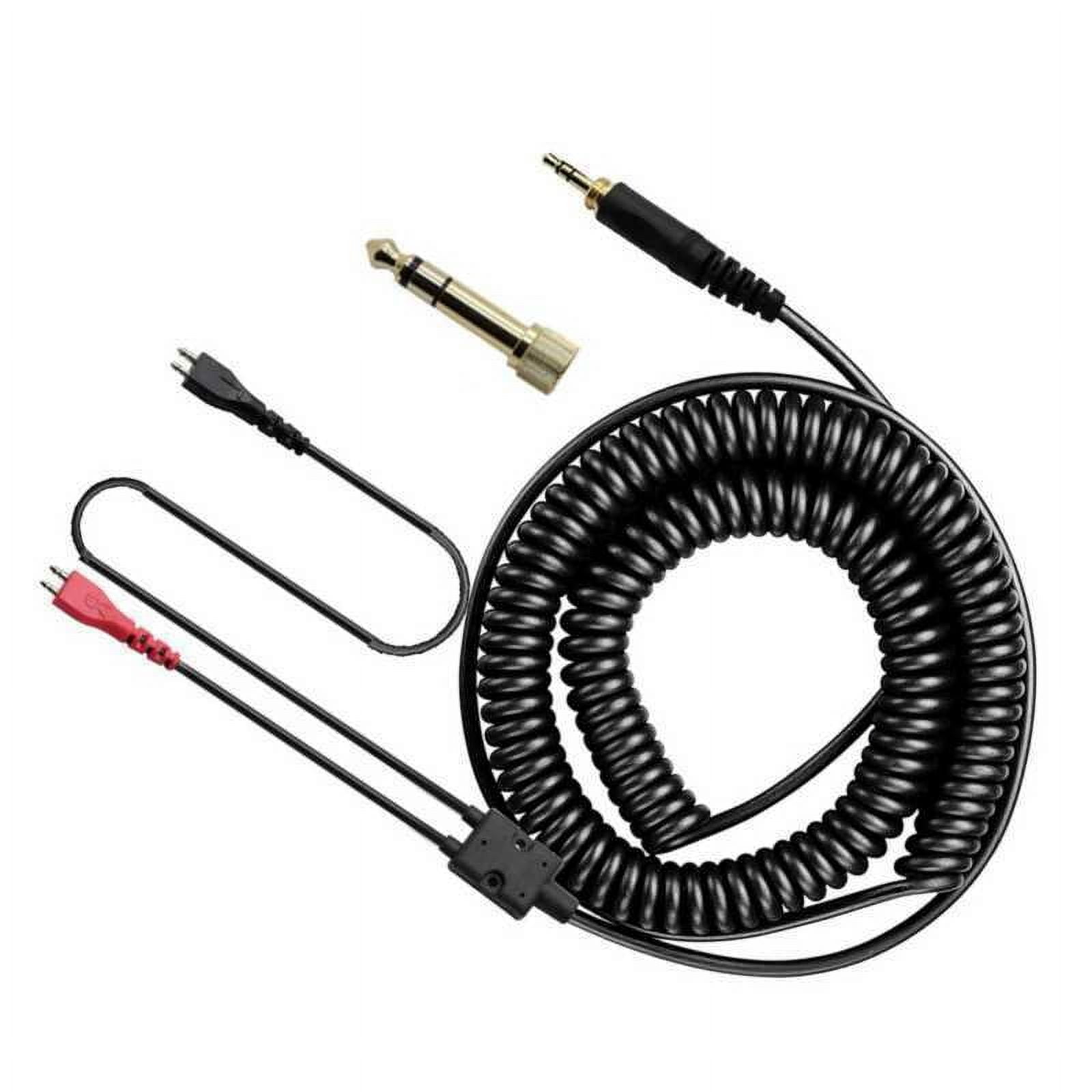 Black Headphone Coiled Cable Extra Cable 6.35mm 3.5mm Male Jack Wire ...