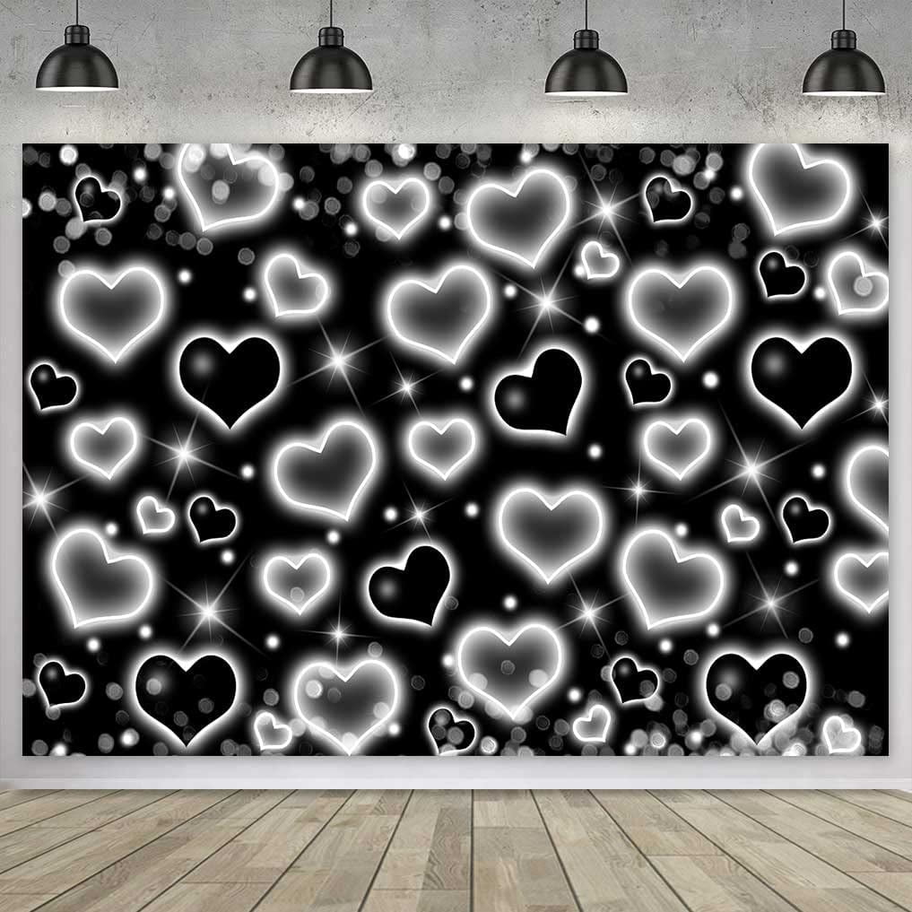 Black Heart Early 2000s Backdrop Throwback Y2k Birthday Party Old ...