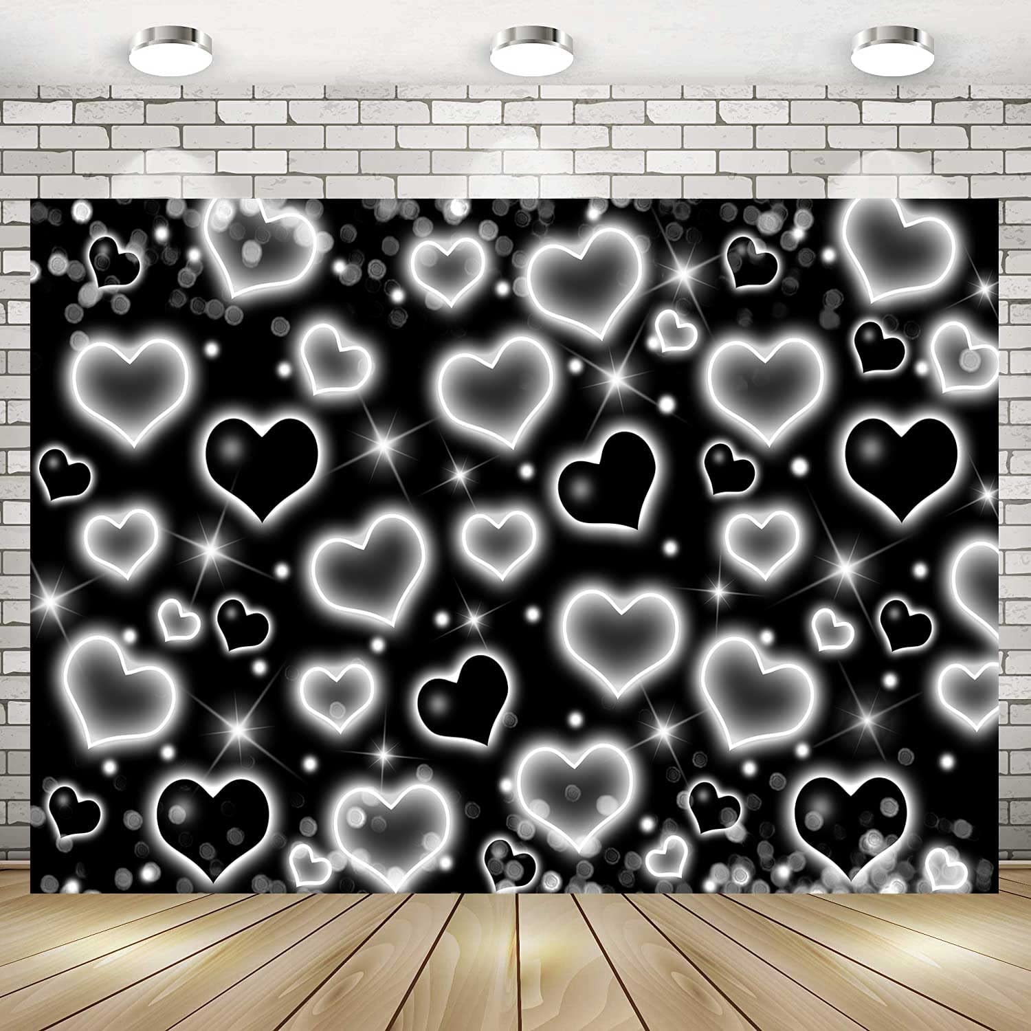 Black Heart Early 2000s Backdrop Throwback Y2k Birthday Party Old ...