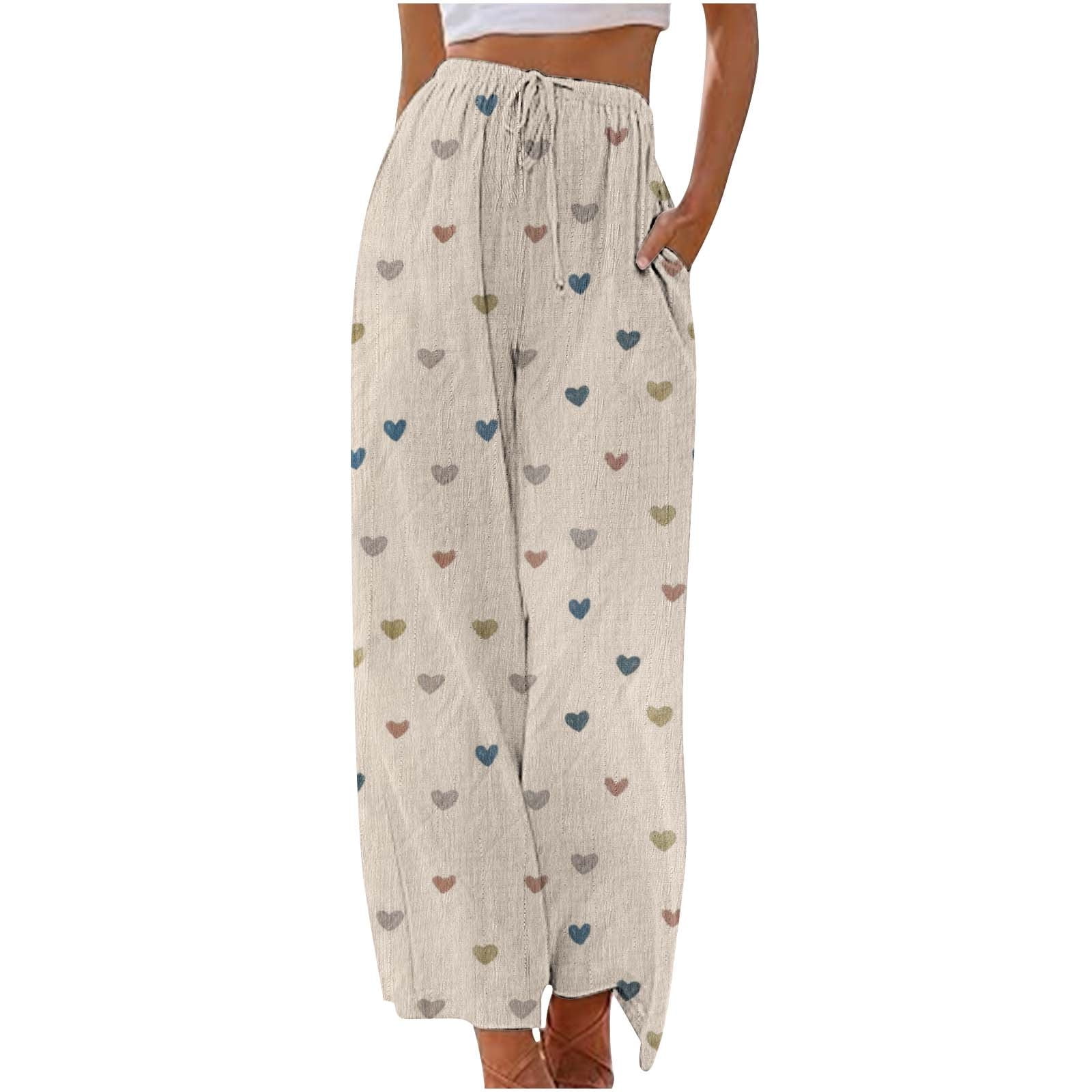 Black Heart Lover Graphic Loose Fit Pants for Women Fall Summer Lounge ...
