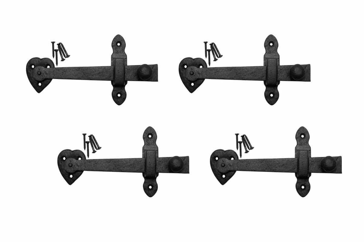 Black Heart Shaped Gate Latches Wrought Iron Set of 4 Renovators Supply ...