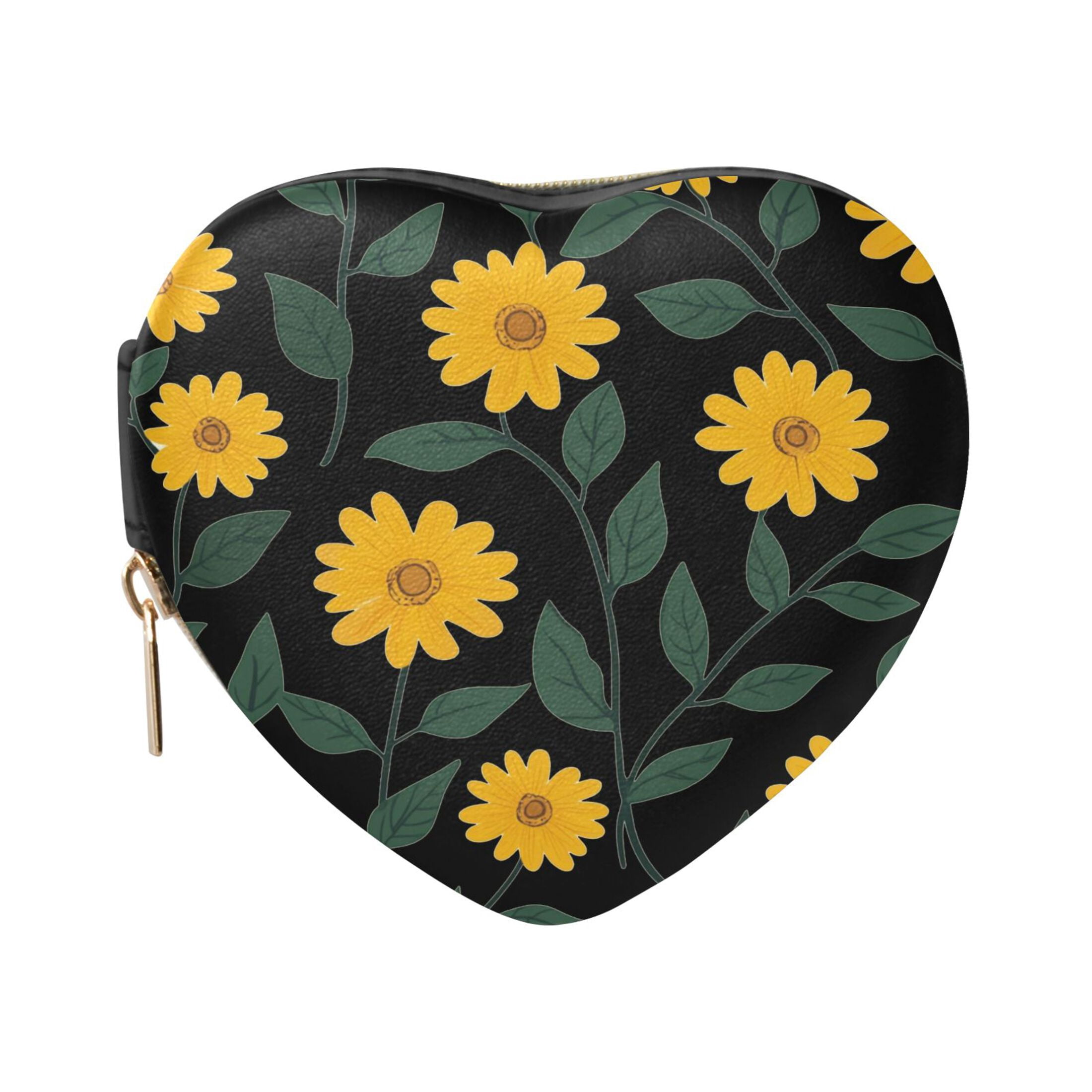 Black Heart-Shaped Jewelry Travel Box Portable Display Storage ...