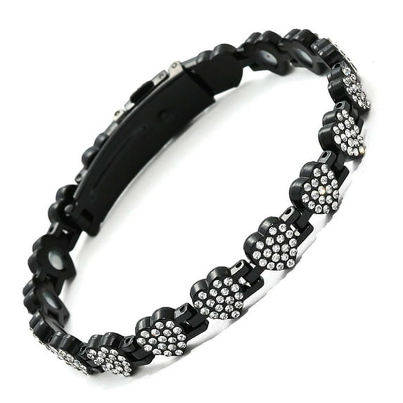 Black Heart Shaped Magnetic Bracelet For Women Couple Jewelry Dazzling ...