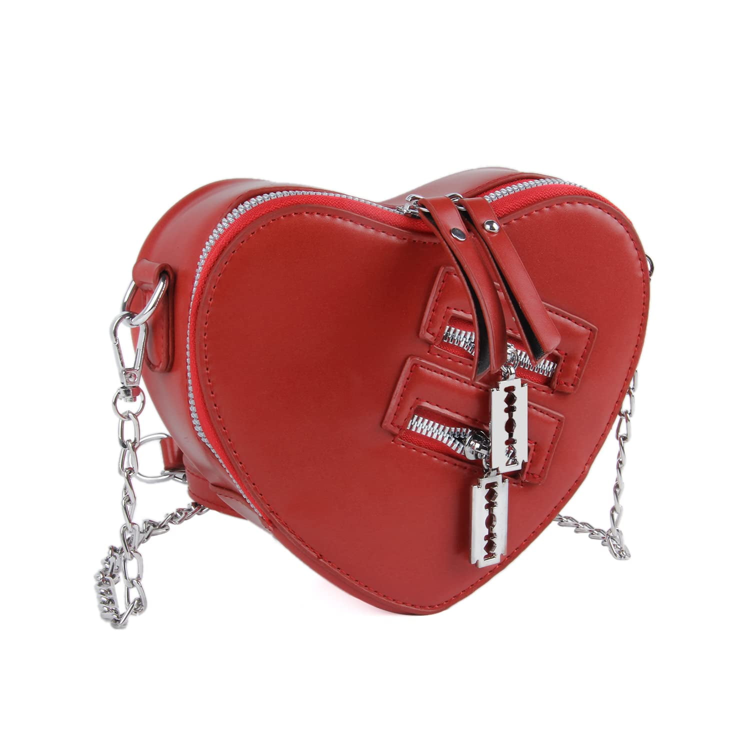 Black Heart Shaped Purse Cute Red Gothic Bag Purse for Women Ladies ...