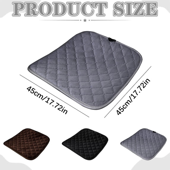 Black Heated Car Seat Cushion Fast Heating Adjustable Temperature Non ...