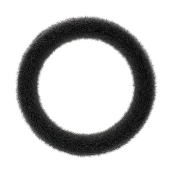 Black Heated Steering Wheel Cover, Winter Thermal Fluffy Handlebars ...