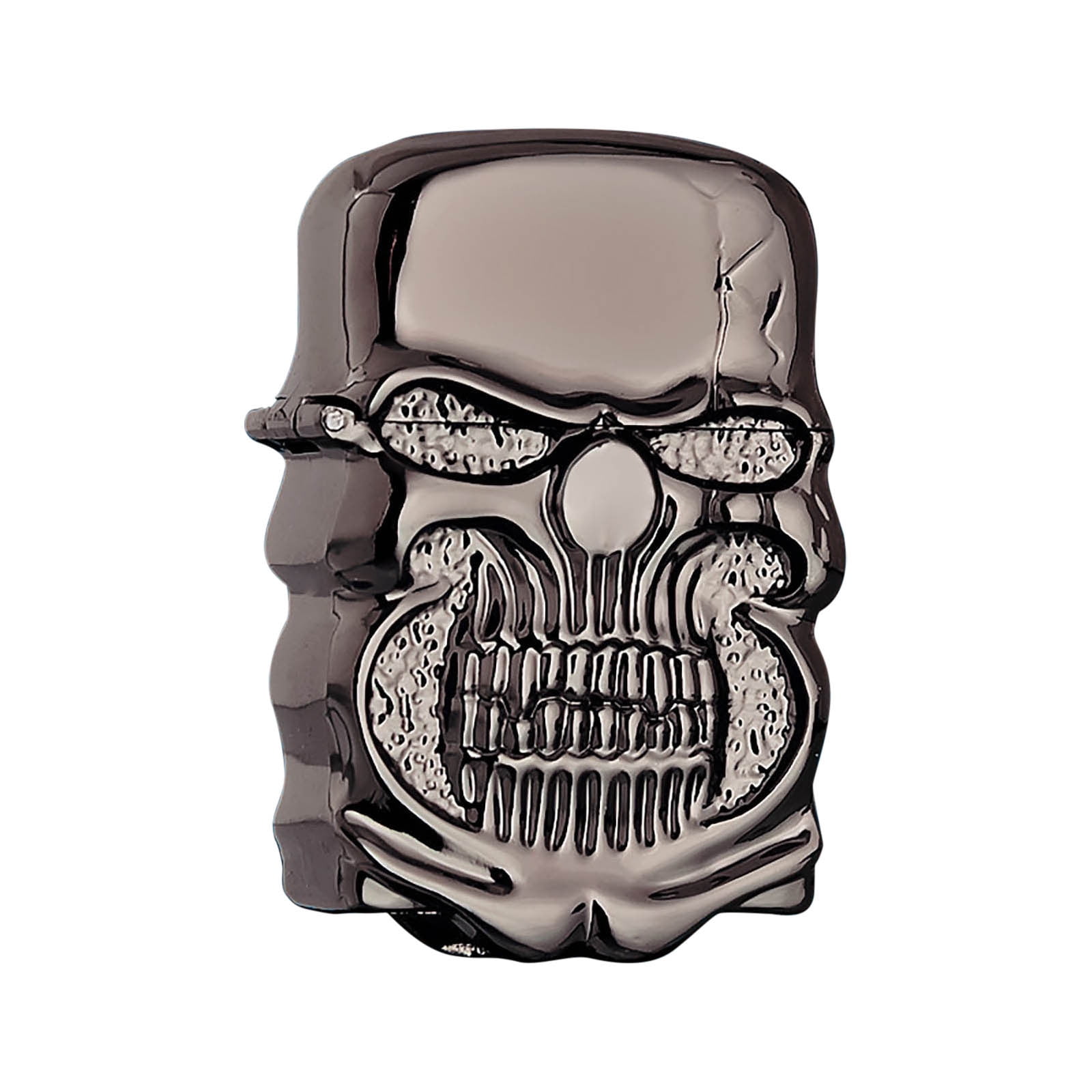 Black Heavy Armor Skull Lighter Double Sided Relief Metal Lighter ...