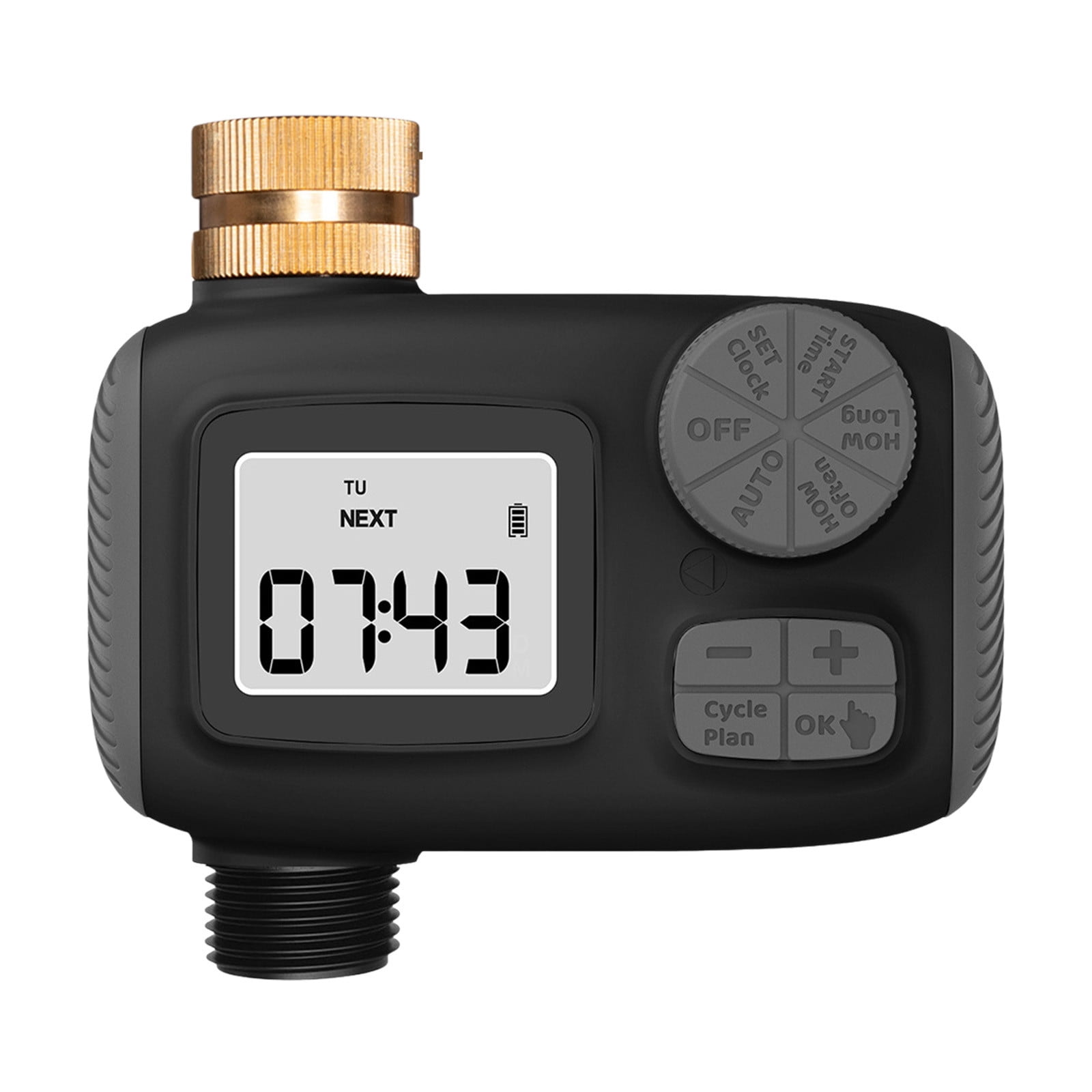 Black Heavy Duty Brass Connector Hose Timer Outdoor Watering System ...