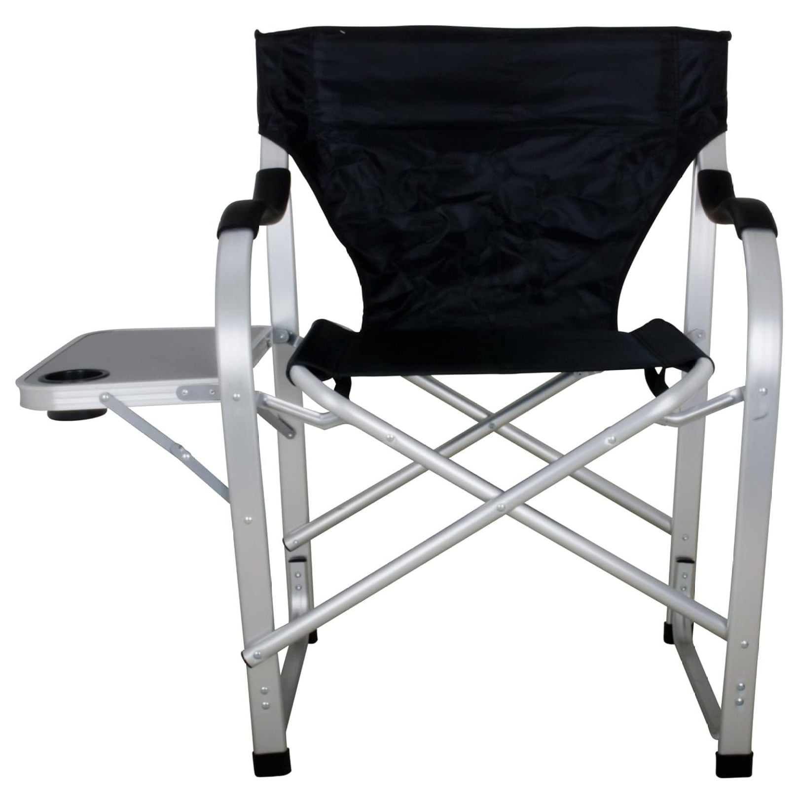Black Heavy Duty Folding Camping Director Chair with Side Table ...