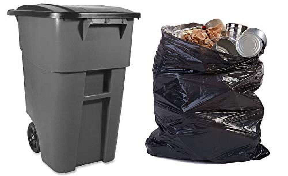 Black Heavy Duty Garbage Can Liners, 55-60 Gallons 1.5 Mil 38" x 58 ...