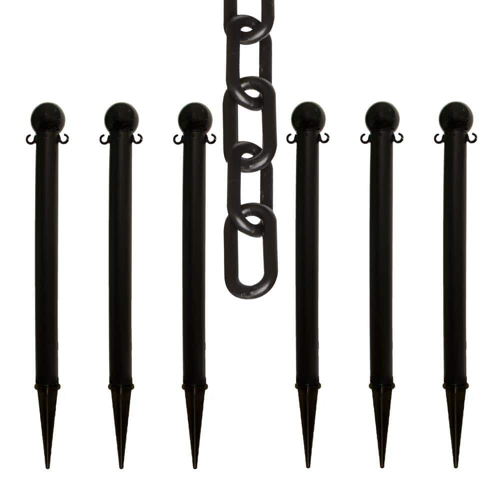 Black Heavy-Duty Ground Pole and Chain Kit - Walmart.com