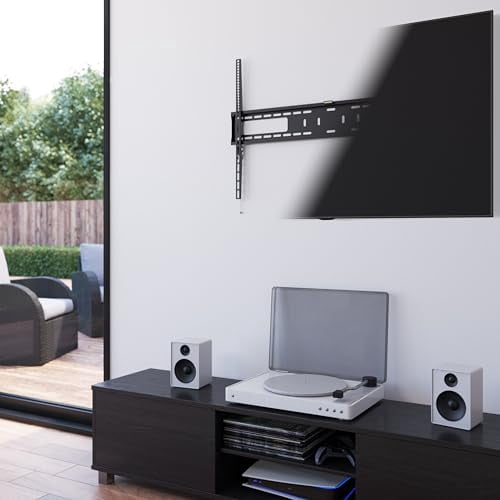Black Heavy-Duty Metal Fixed Wall Mount for Large TV's up to 100 ...