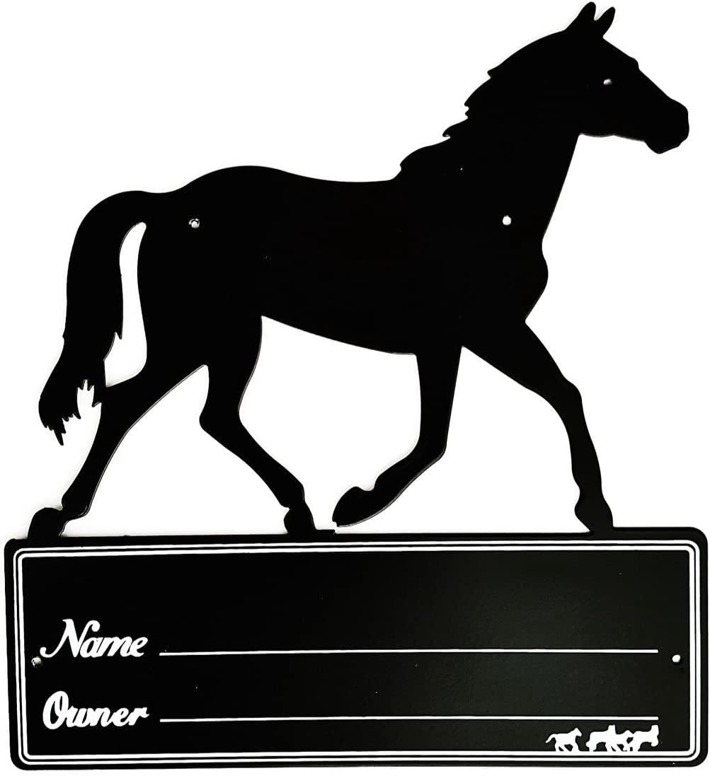 Black Heavy Duty Steel Large Horse Stall Stable Name Plate - Walmart.com