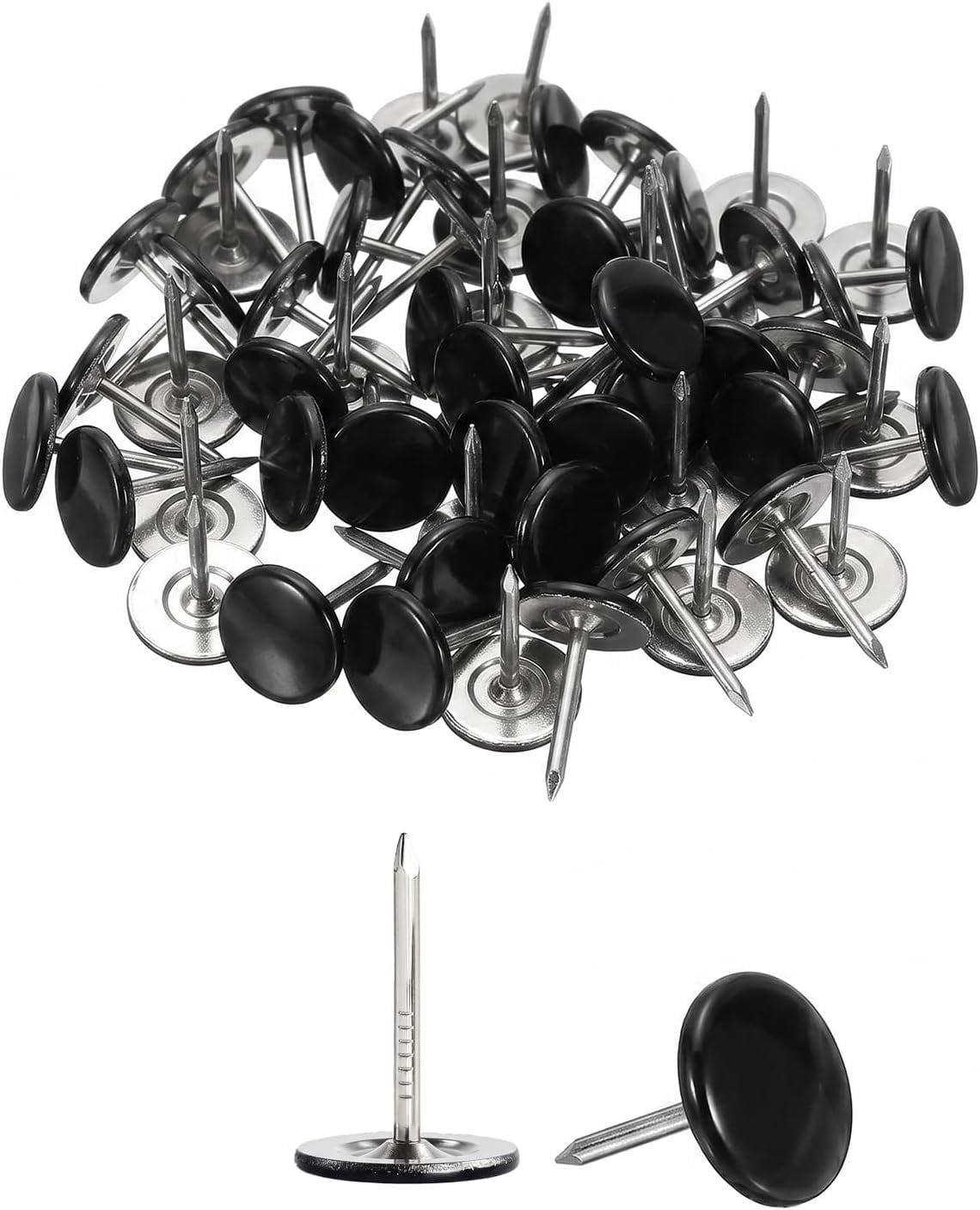 Black Heavy Duty Thumb Tacks, Extra Long Push Pins for Upholstery ...