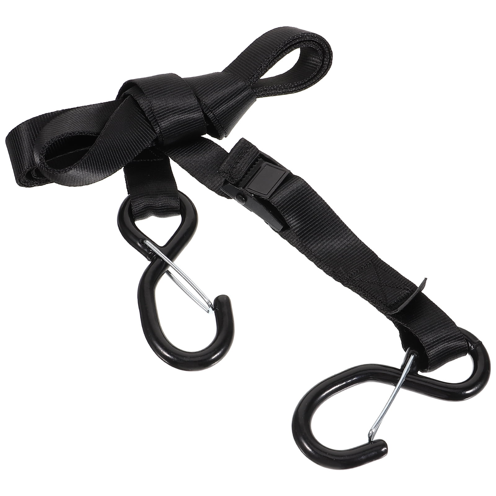 Black Heavy-duty Polyester Cord Bike Luggage Strap Cargo Adjustable ...