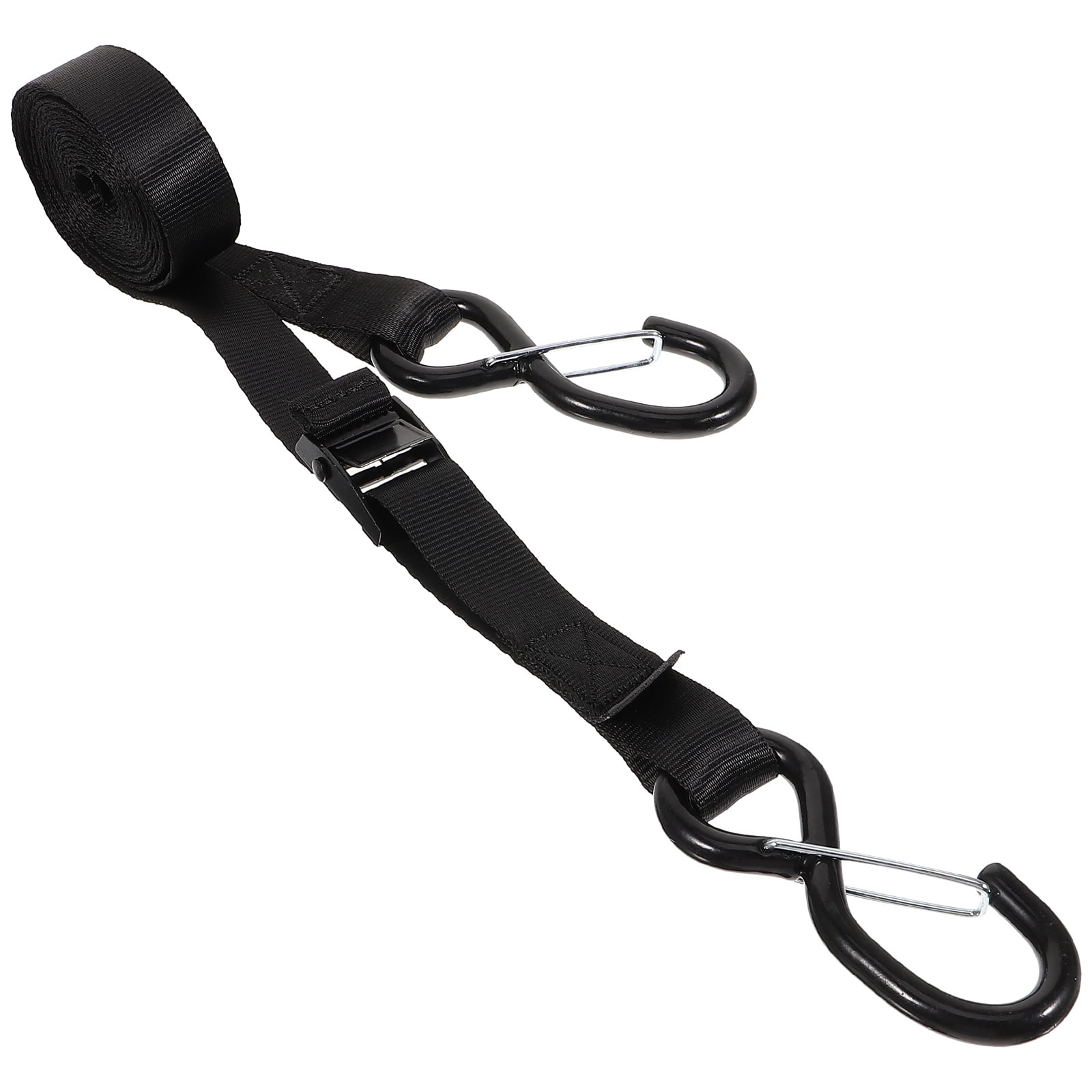 Black Heavy-duty Polyester Cord Straps with Hook Packing Belt Luggage ...