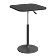 Black Height-Adjustable Square Pub Table With Pedestal Base, Counter ...