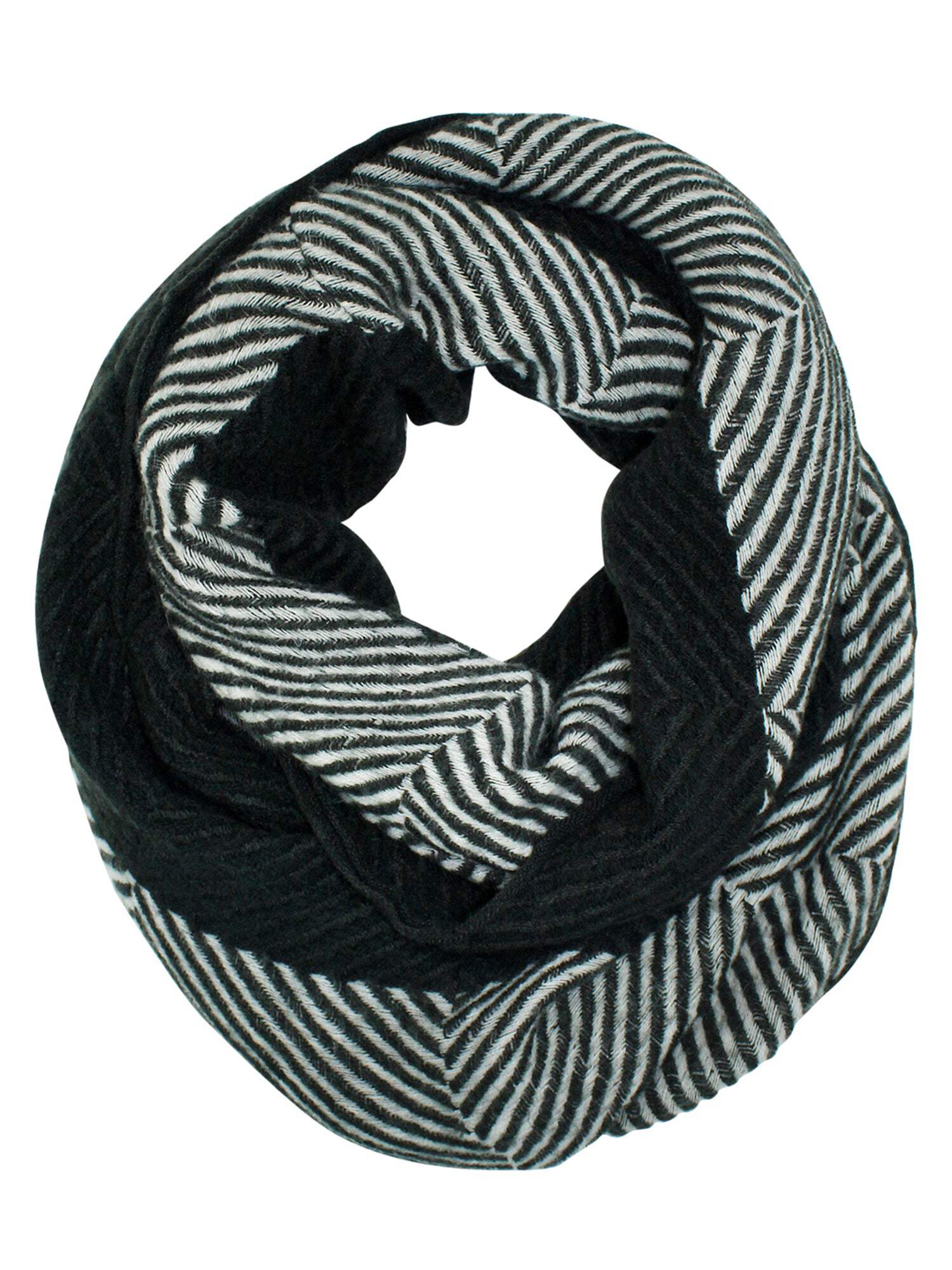 Black Herringbone Twill Winter Infinity Scarf - Walmart.com