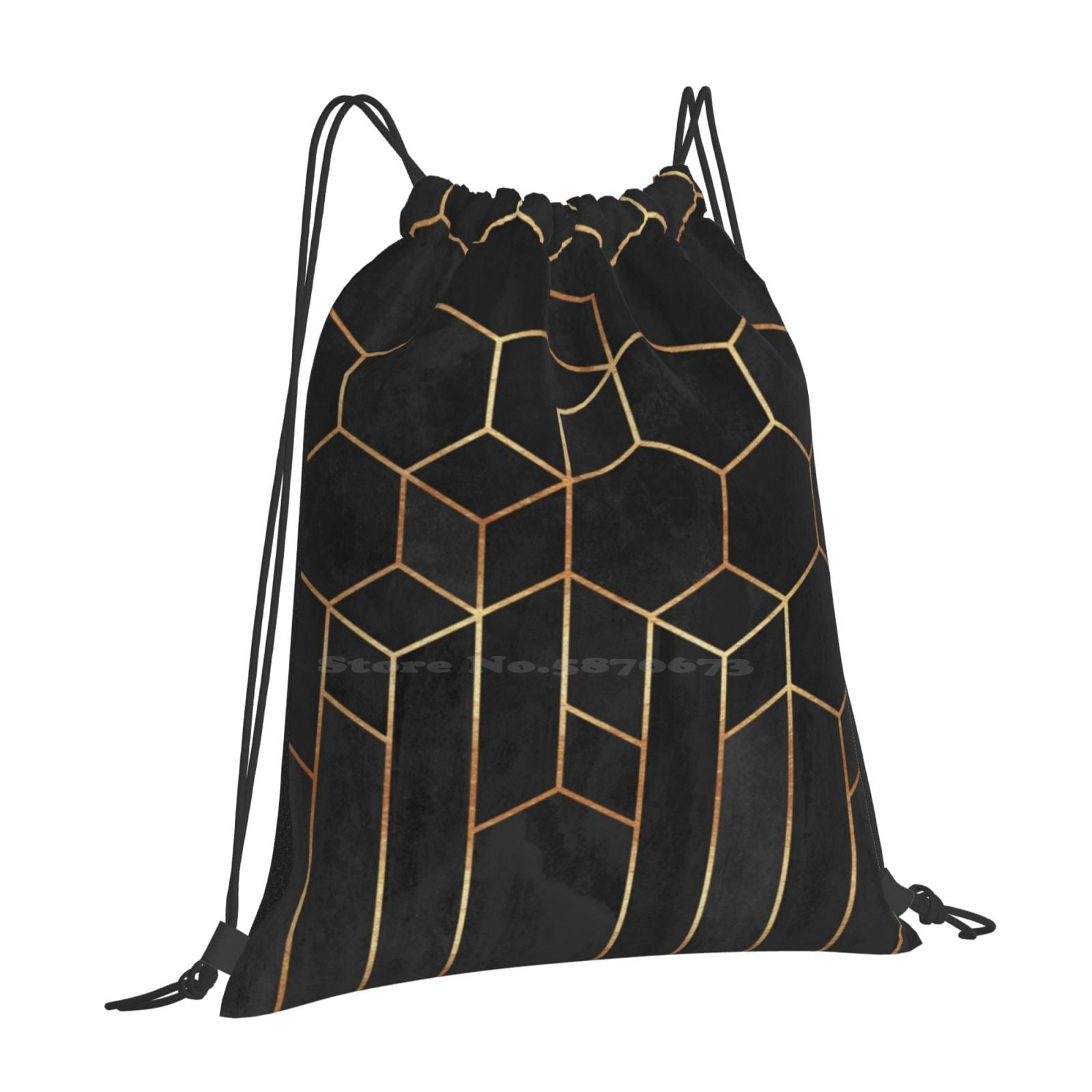 Black Hexagons Hot Sale Backpack Fashion Bags Geometry Geometric ...