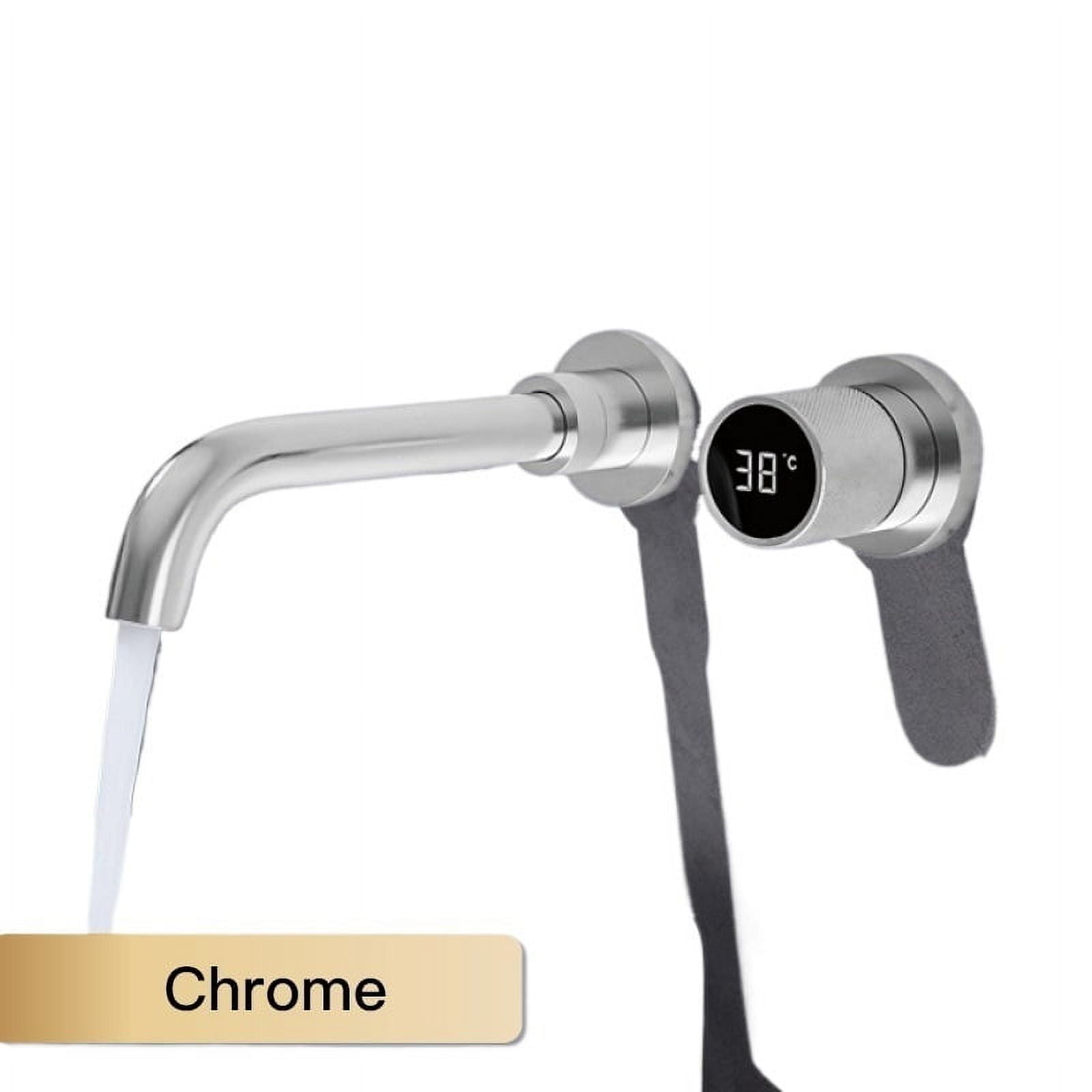 Black Hidden Bathroom Faucet Intelligent Digital Display Rotating Into ...