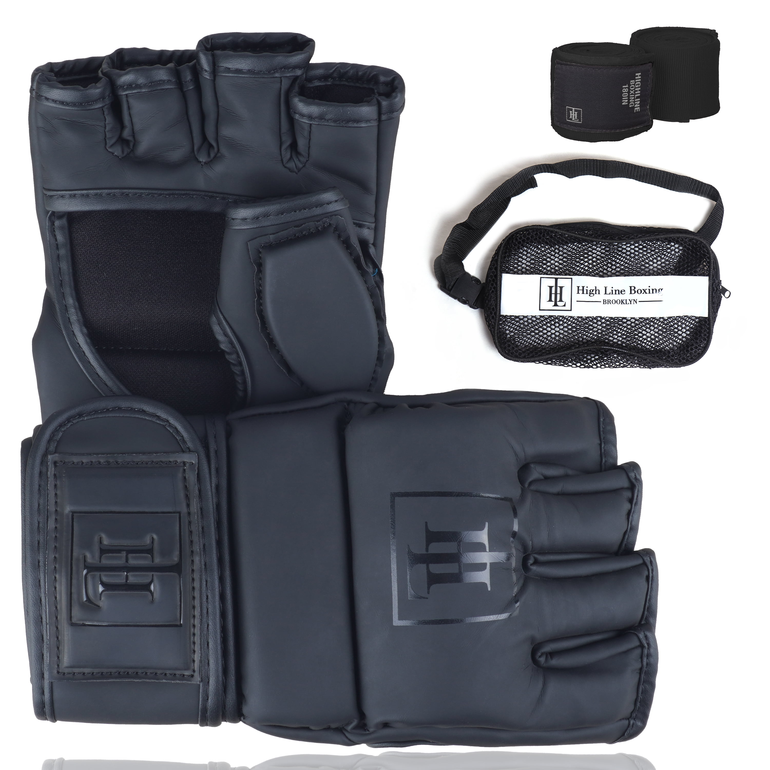 Black High Line Boxing MMA Gloves for Men & Women| Kickboxing Gloves ...