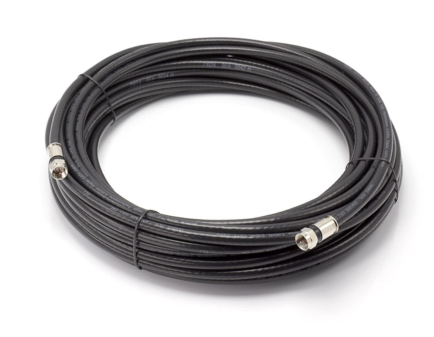 Black, High Speed RG6 Coax, Solid Copper Coaxial Cable, 100 Feet (30 ...