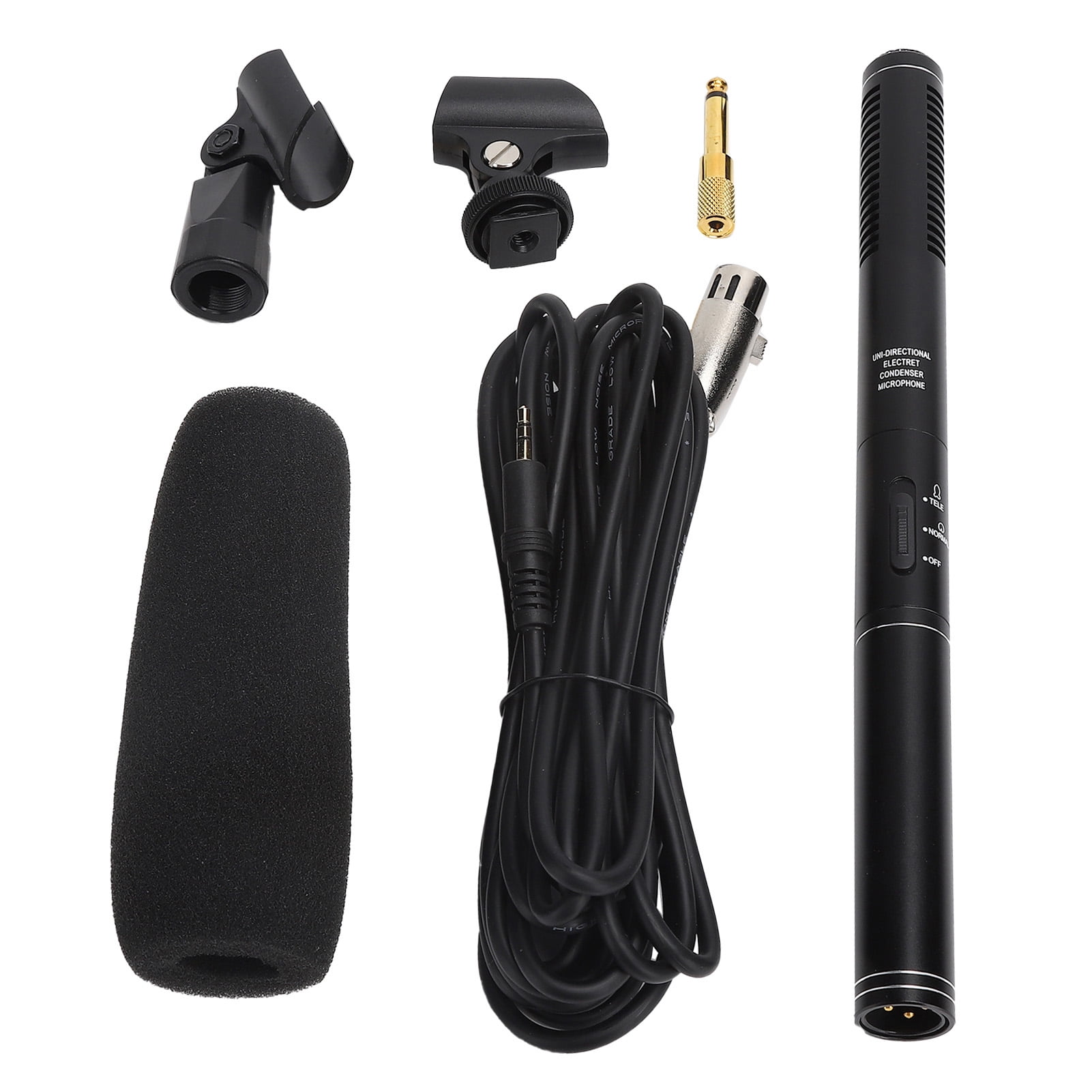 Black HighSensitivity Interview Microphone Wired Recording Mini ...