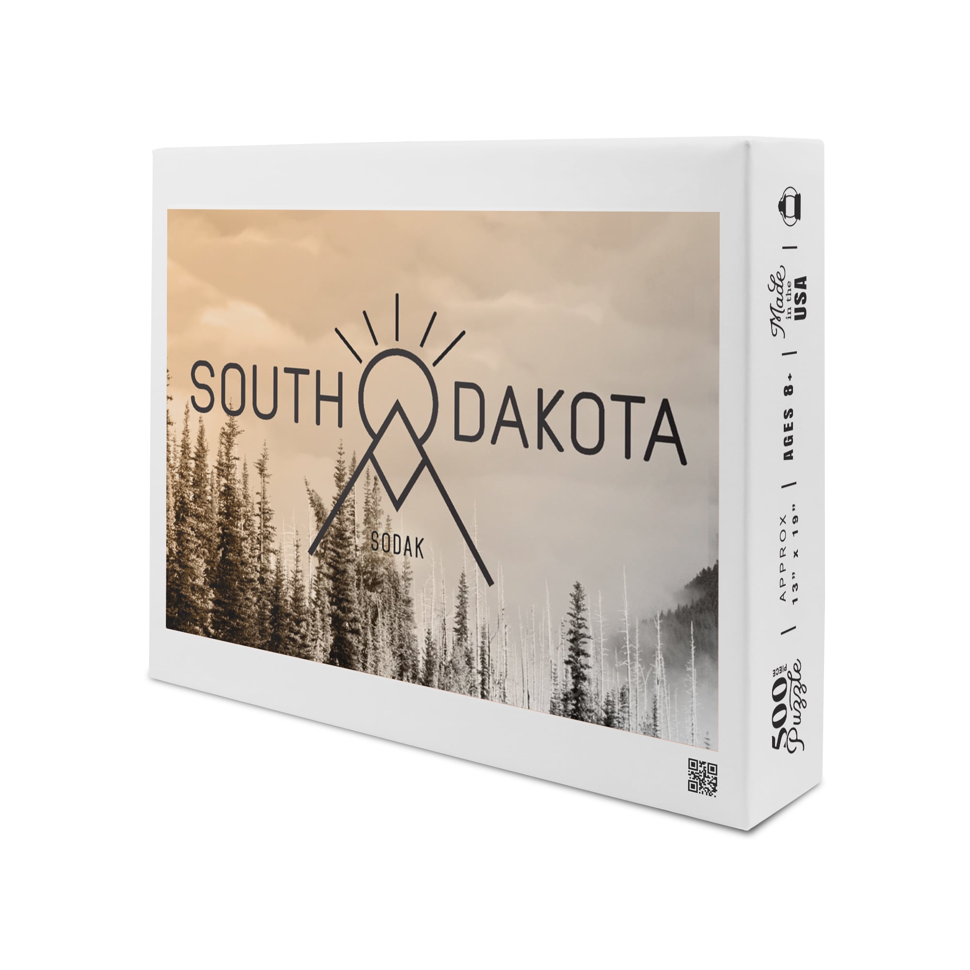 Black Hills, South Dakota, Badge and Photo, Geometric Opacity (19x27 ...