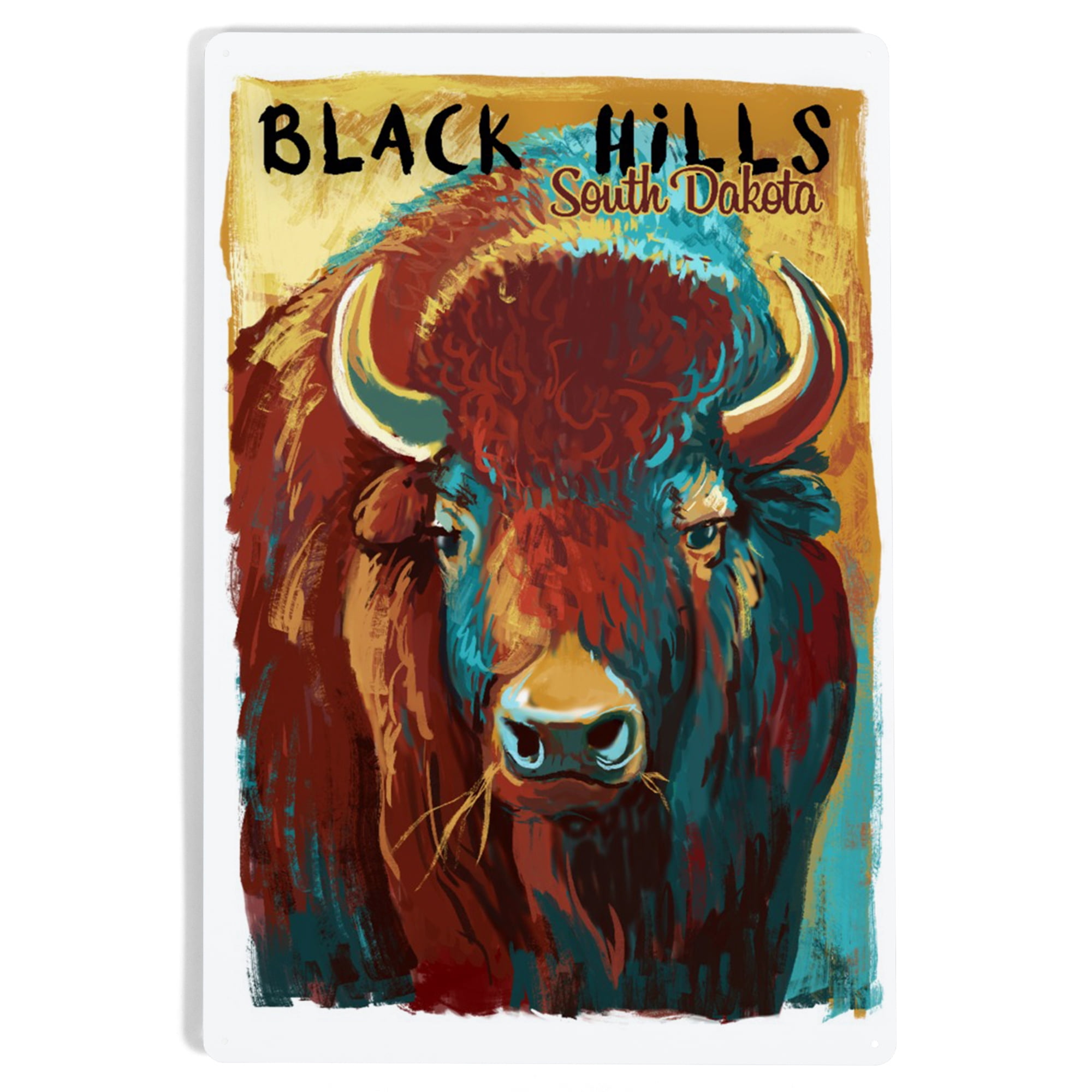 Black Hills, South Dakota, Bison, Vivid (12x18 Aluminum Art, Indoor ...