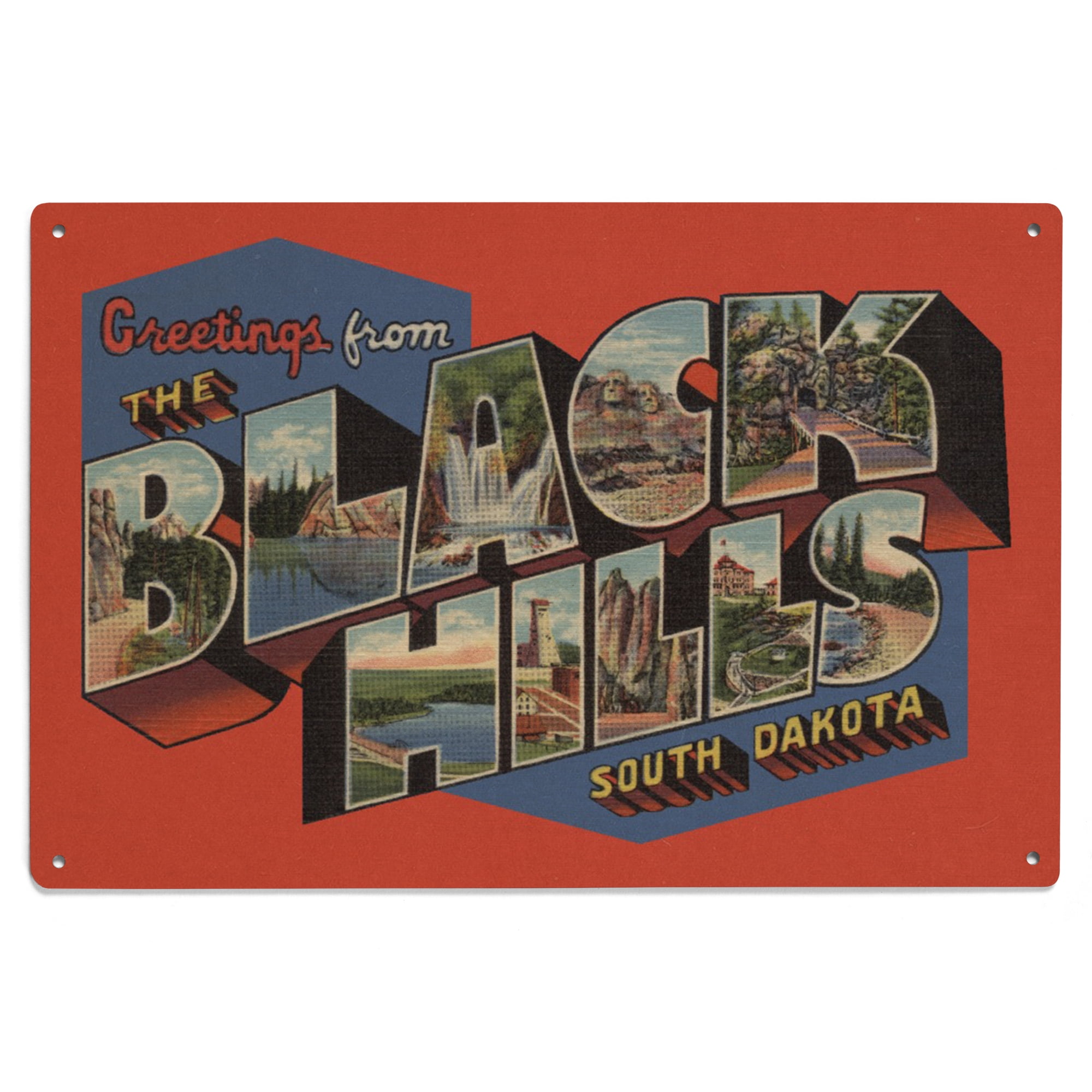 Black Hills, South Dakota, Greetings, Large Letter Scenes, Halftone ...