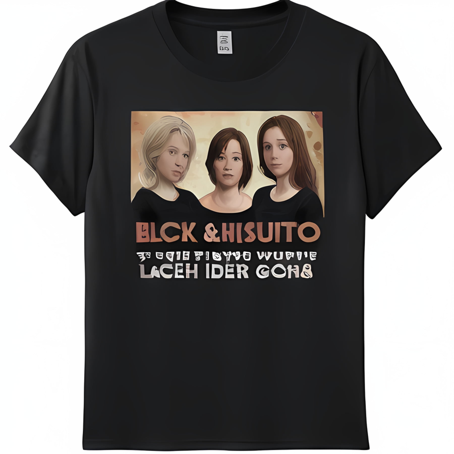 Black & His Suits Band T-Shirt: Asian Mixed Race Women Design Raw Style ...