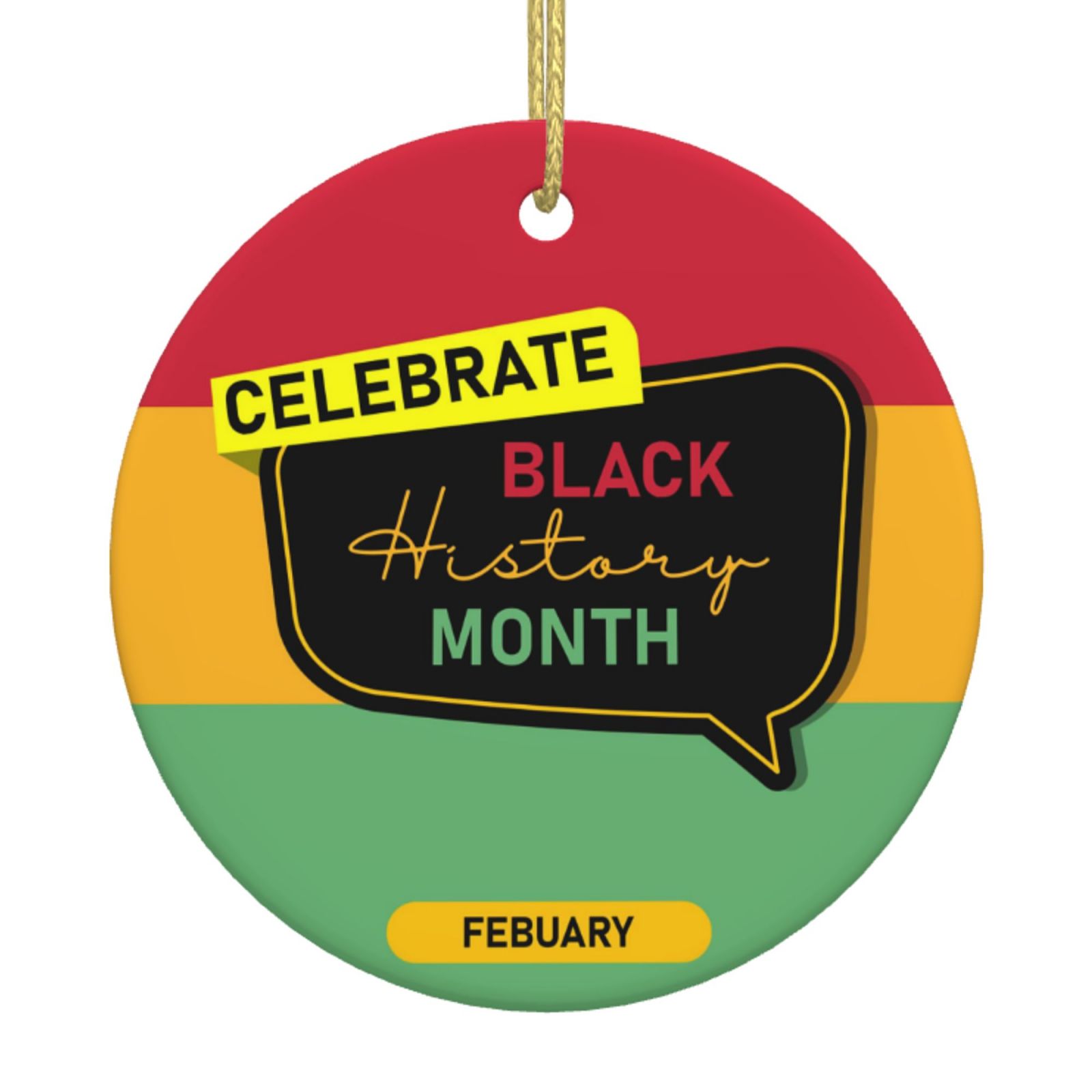 Black His-tory Month 3" Ceramic Christmas Decorations Christmas Tree ...