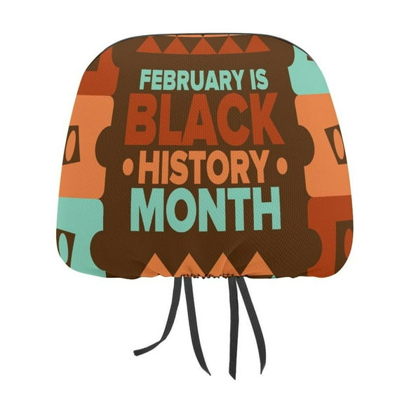 Black His-tory Month Car Headrest Covers 2 Pcs Front Seat Headrest ...