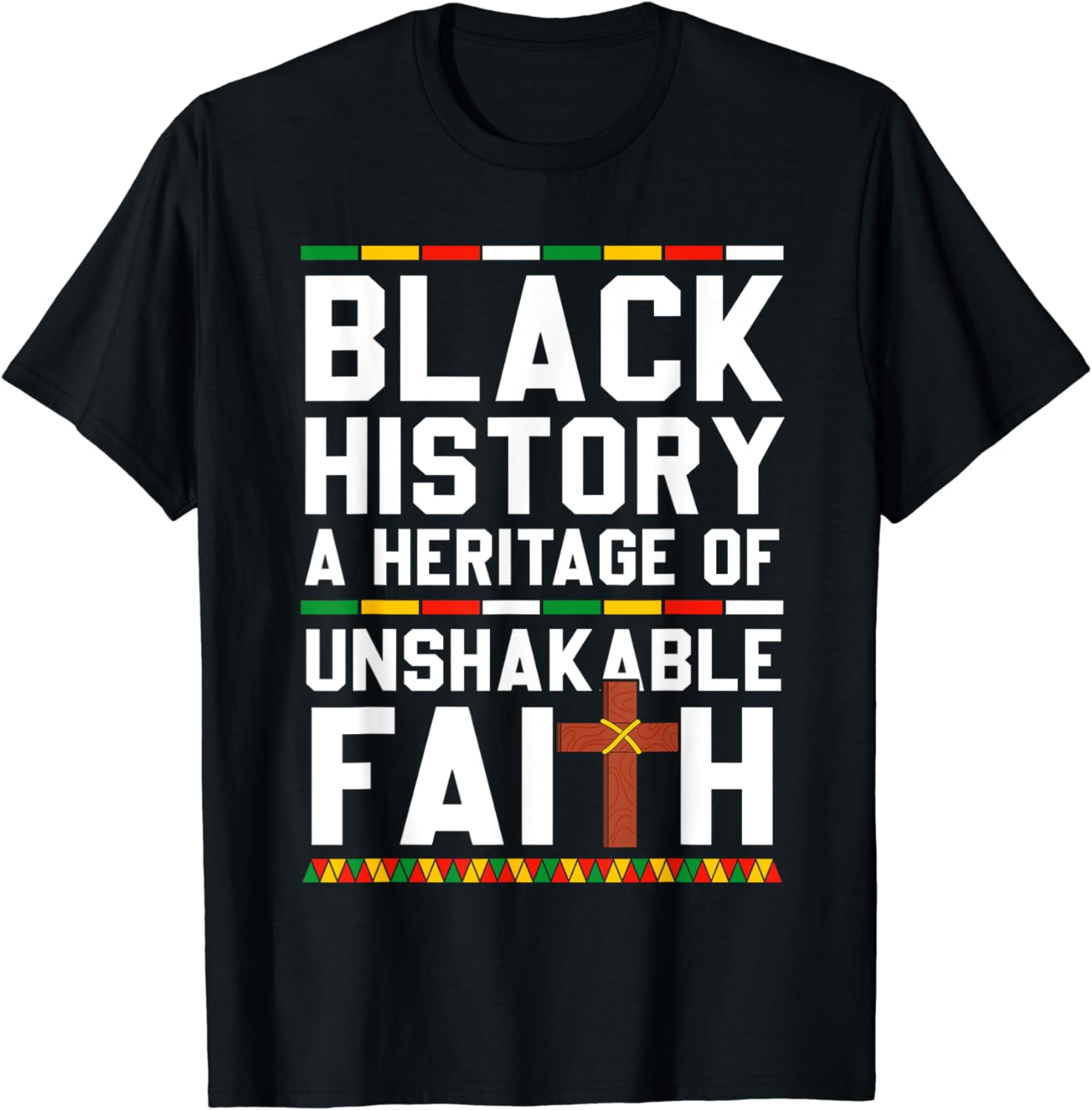 Black History Heritage Unshakable Faith African Christian T-Shirt ...