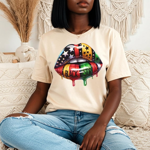 Black History Lips Graphic Shirt Melanin Drip Tee Afro Art Pride Shirt ...