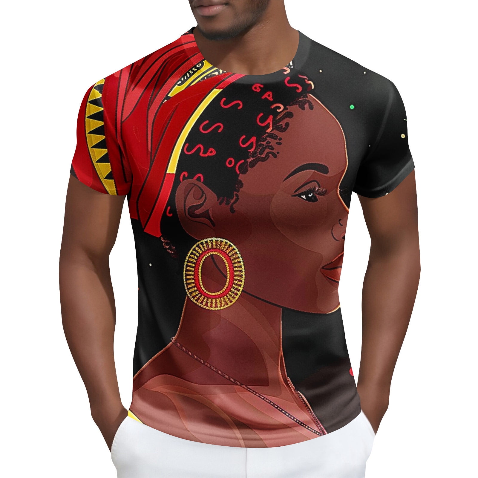 Black History Month 3/4 Length Sleeve Shirts for Men Crewneck Blouses ...