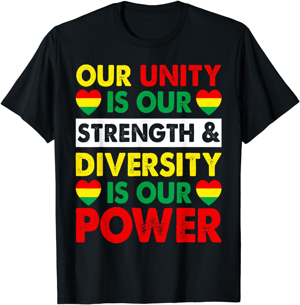Black History Month African American Unity Power Diversity T-Shirt ...