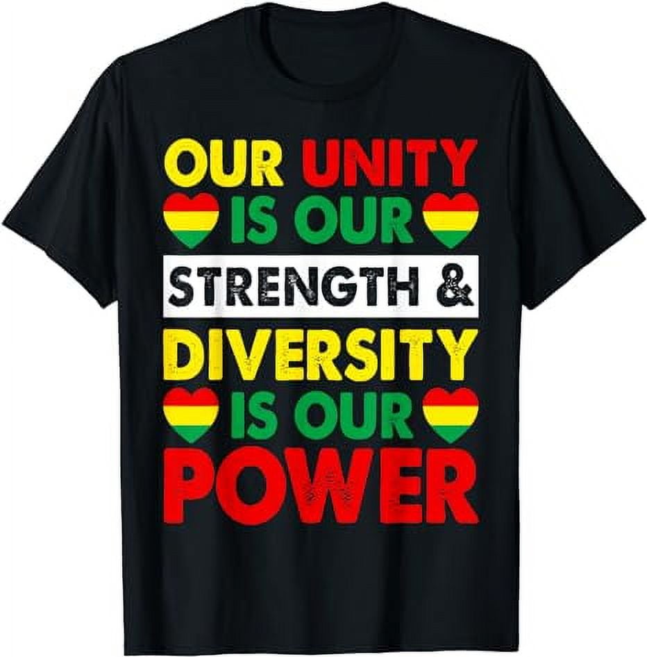 Black History Month African American Unity Power Diversity T-Shirt ...