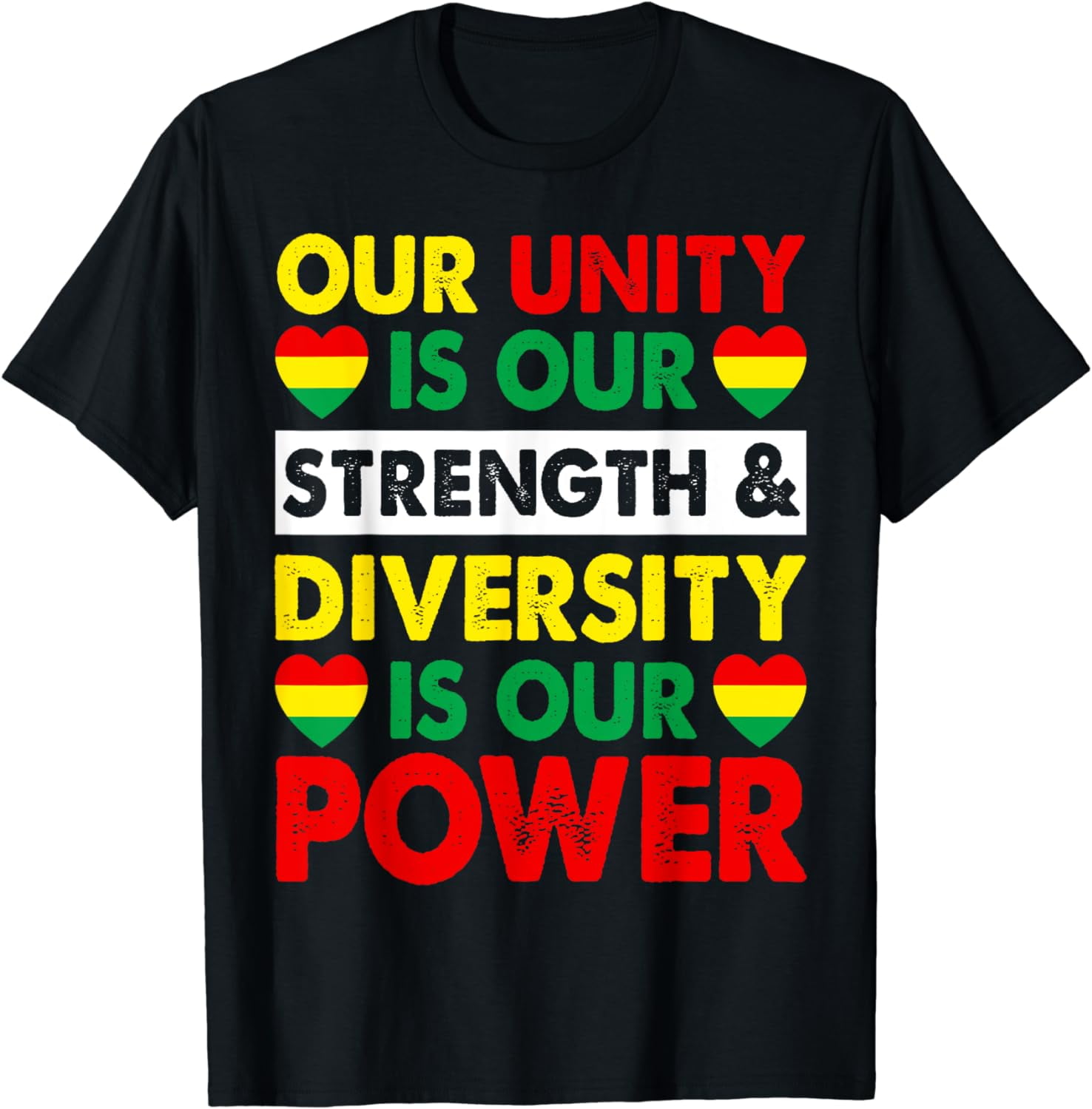 Black History Month African American Unity Power Diversity T-Shirt ...