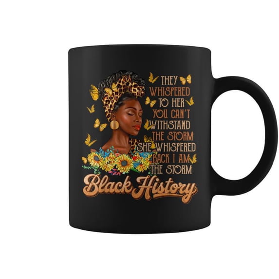 Black History Month African Pride Sunflower Black Women Coffee Mugs ...