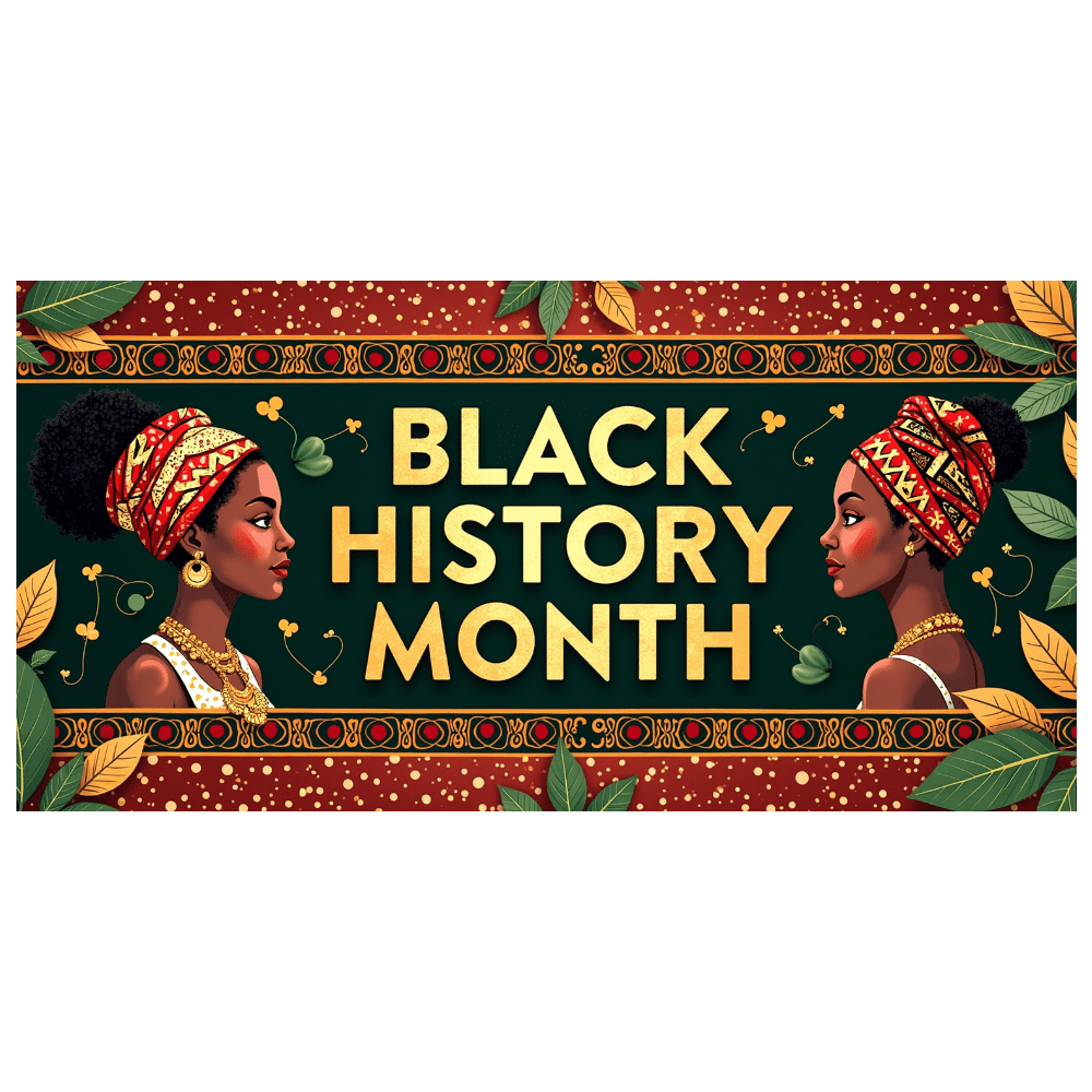 Black History Month Banner African Map Theme Backdrop Decor ...