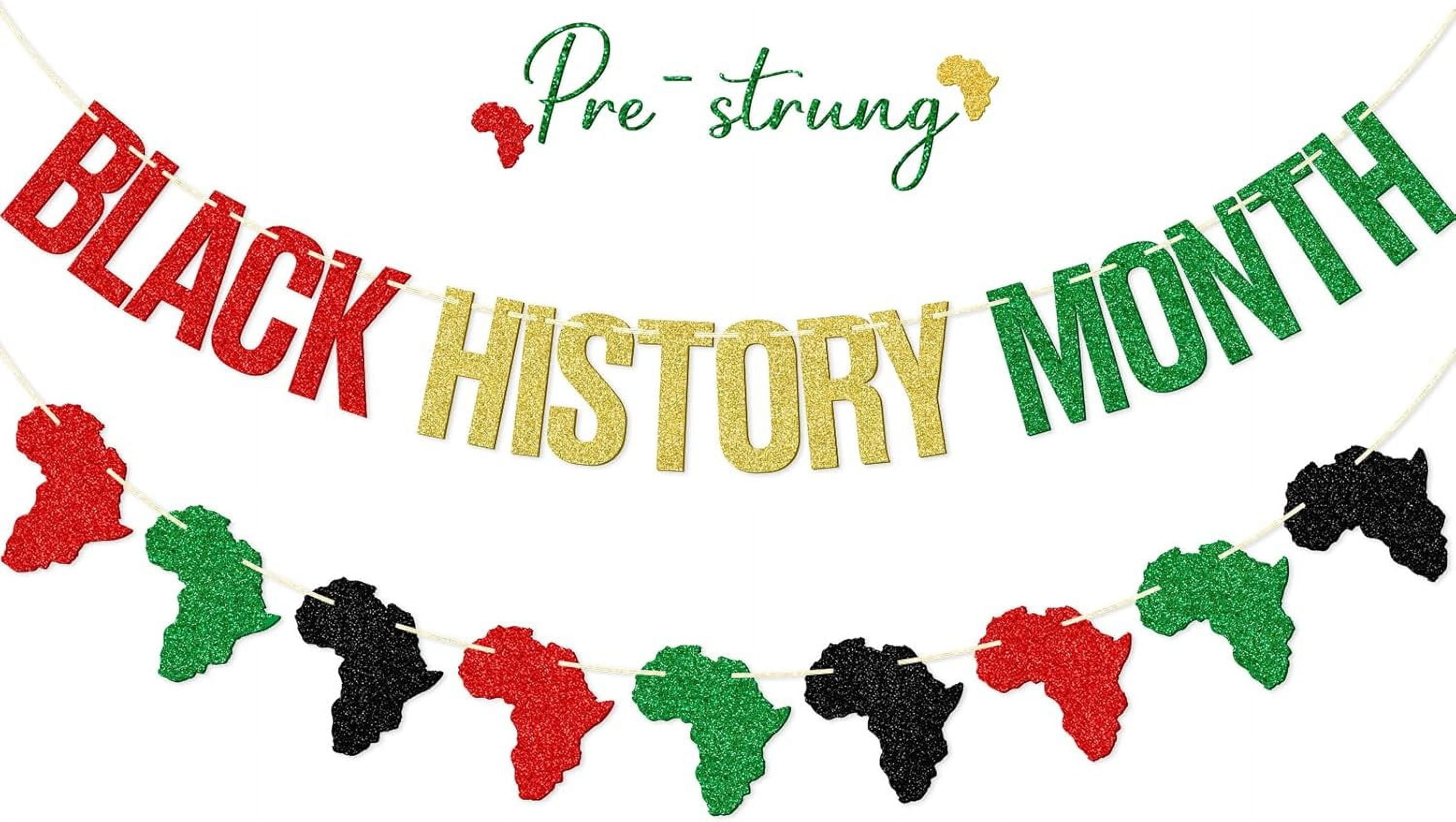 Black History Month Banner, Pre-strung Black History Month Party ...